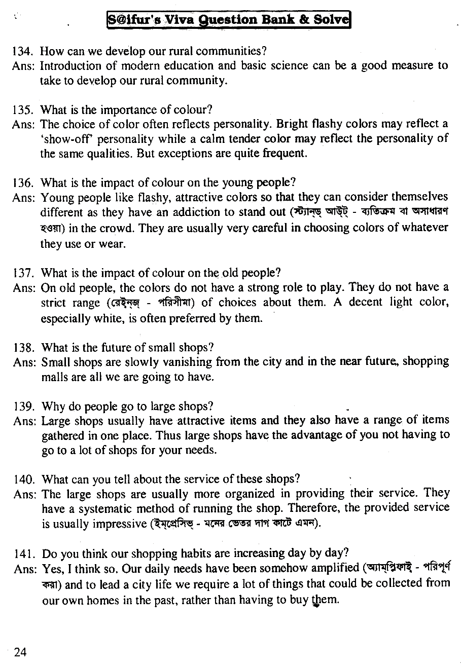 S@ifur’s VIVA Question Bank page 01 - 25 - Job Solution, Job Examination