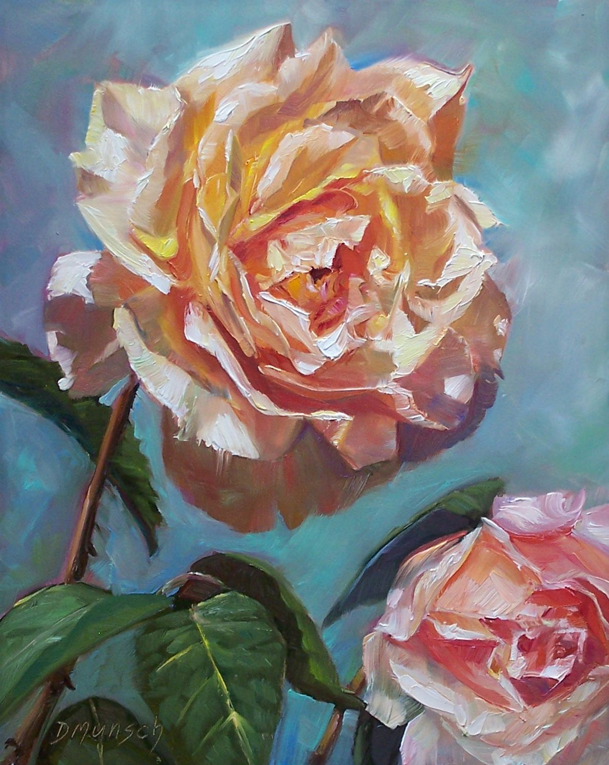 Donna Munsch Fine Art: Original Oil Painting Rose #1