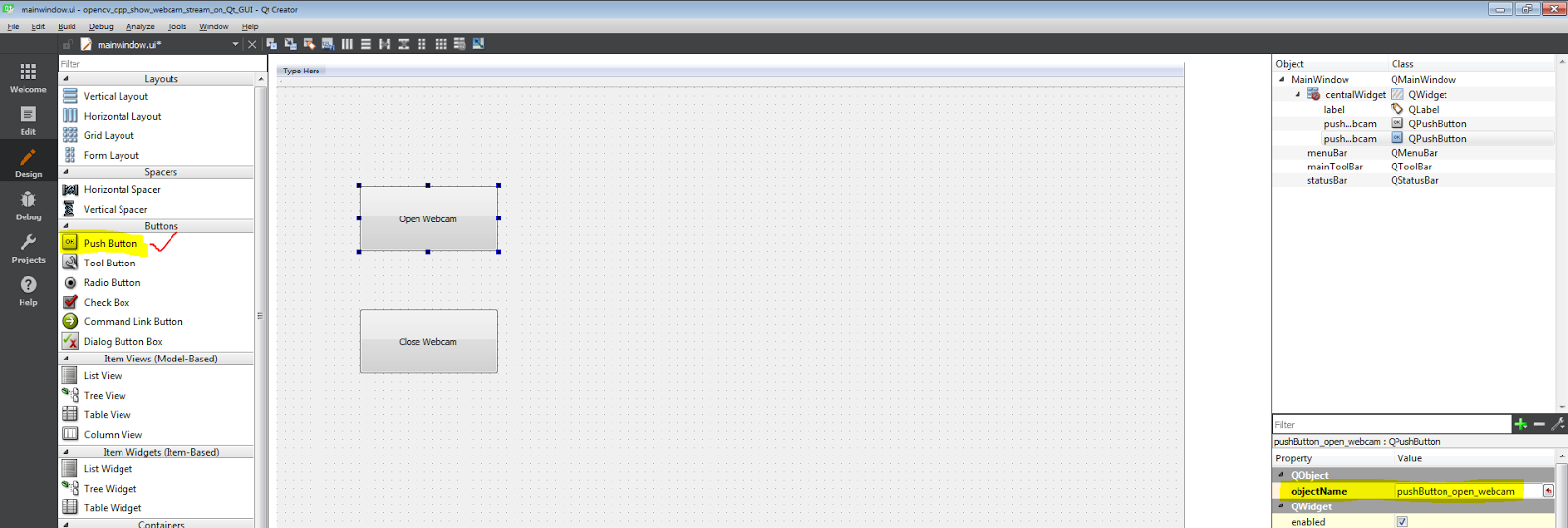 Computer Vision Applications: OpenCV C++ Show Webcam Stream on Qt GUI