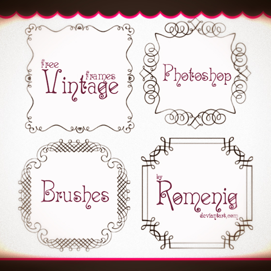 Efeito Photoshop: Vintage Free Frames Brushes