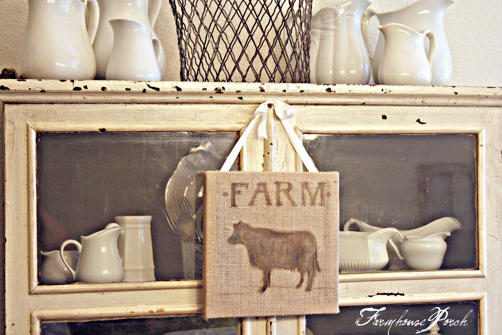 The Farmhouse Porch: DIY Burlap Farm Art