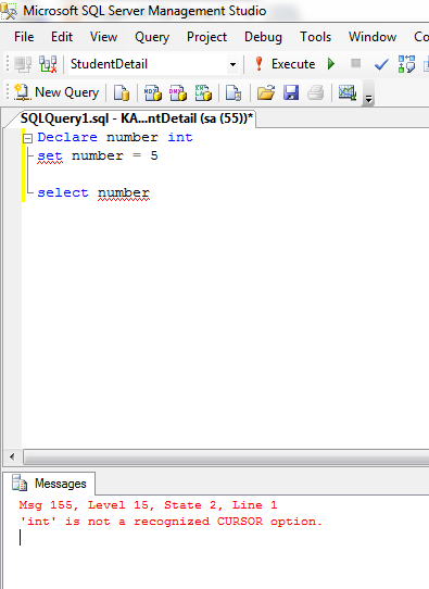 JK SQL Server Blog: How to Fix 'int' is not a recognized CURSOR option ...