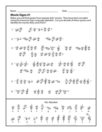 The Puzzle Den: Movie Signs