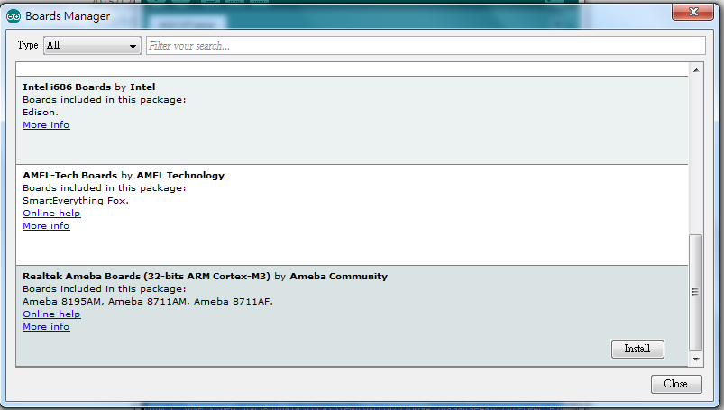Arduino Board Manager
