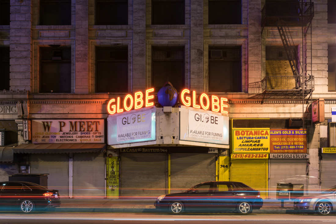 Los Angeles Theatres: Globe Theatre: recent exterior views