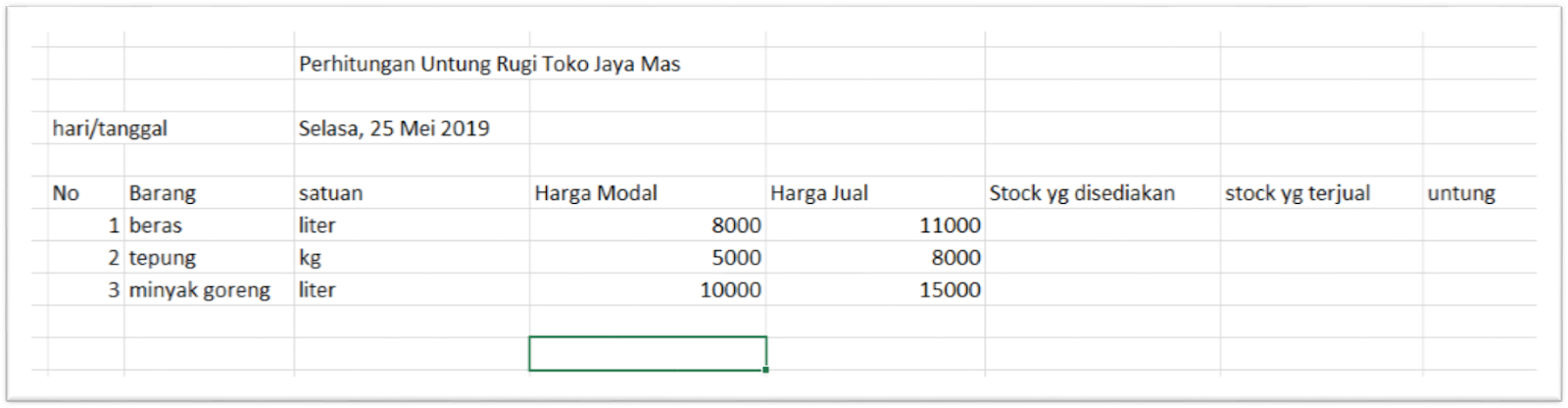 Cara Melakukan Perhitungan Untung Rugi di Excel