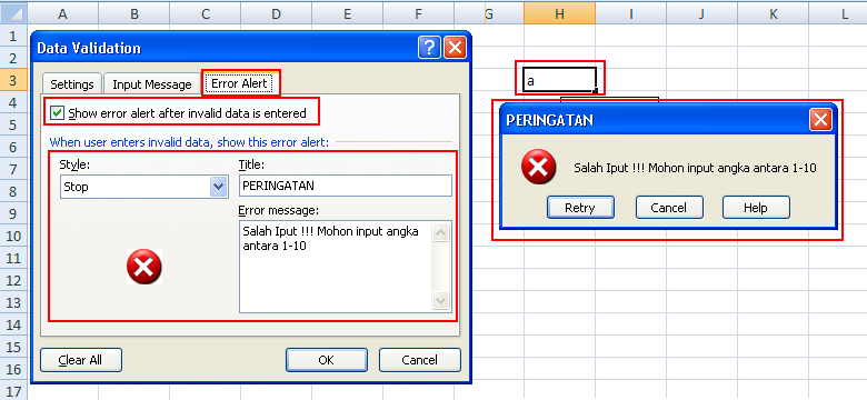 Fungsi Dan Cara Memakai Data Validation Pada Microsoft Excel | panduan ...