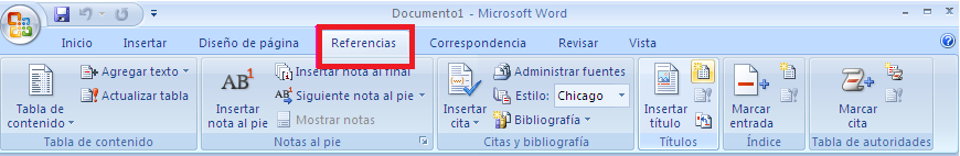 Tecnologías de Información I: Menú Referencias de Word