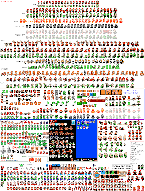 Sprites gratis: Los Sprites de Mario