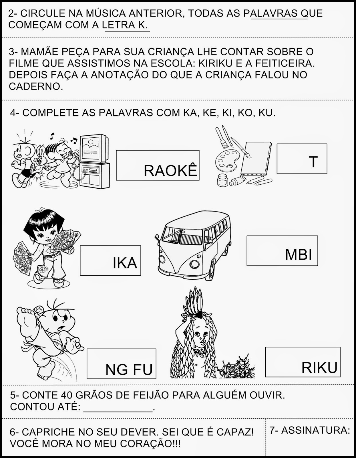 Pequenos Grandes Pensantes.: Atividades Inéditas com a Letra K