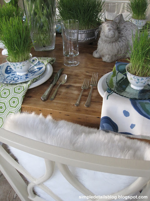 Simple Details: spring table with wheat grass...