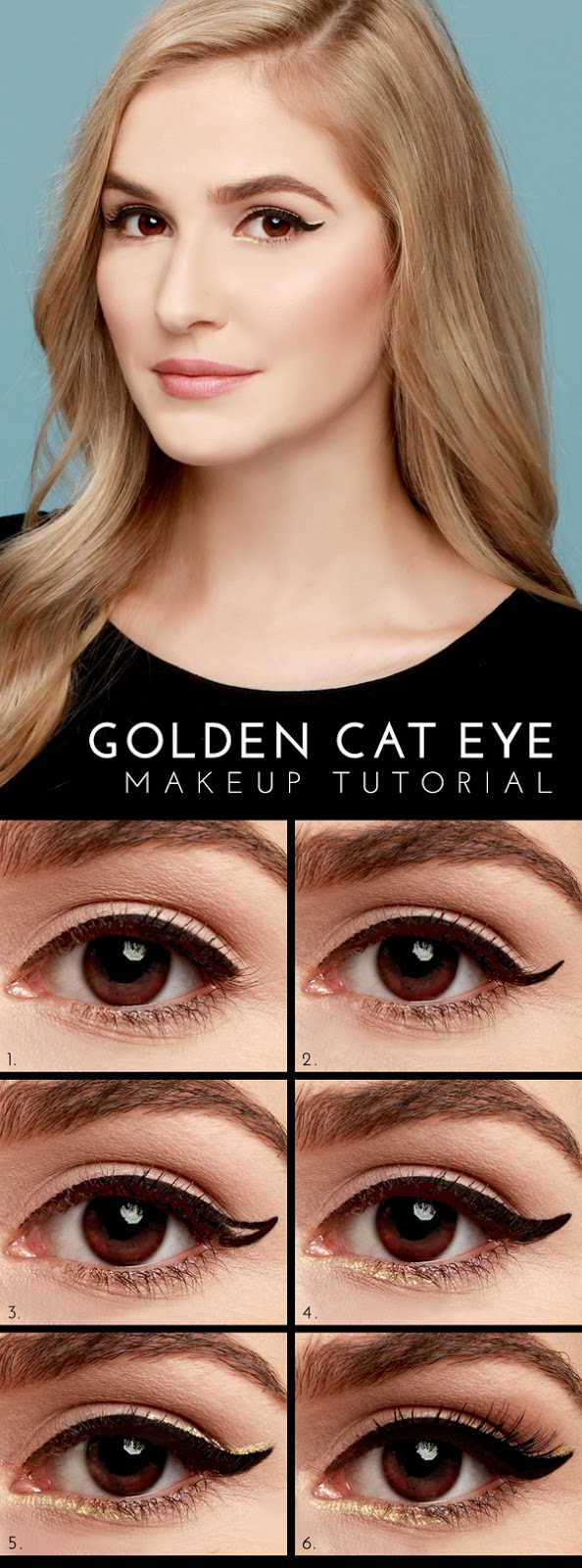 My favors makeup!: Golden Cat Eye Tutorial