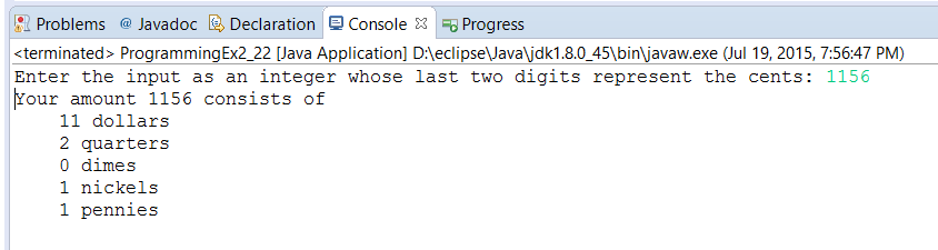 Programming: Programming Exercise 2.22