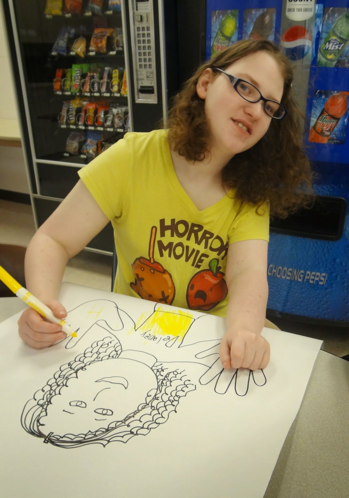 We Care Arts: Students are Falling into Space Self Portrait