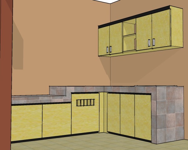 Layout Kitchen Set pada denah 2,5m x 2m ~ Ruang Desain