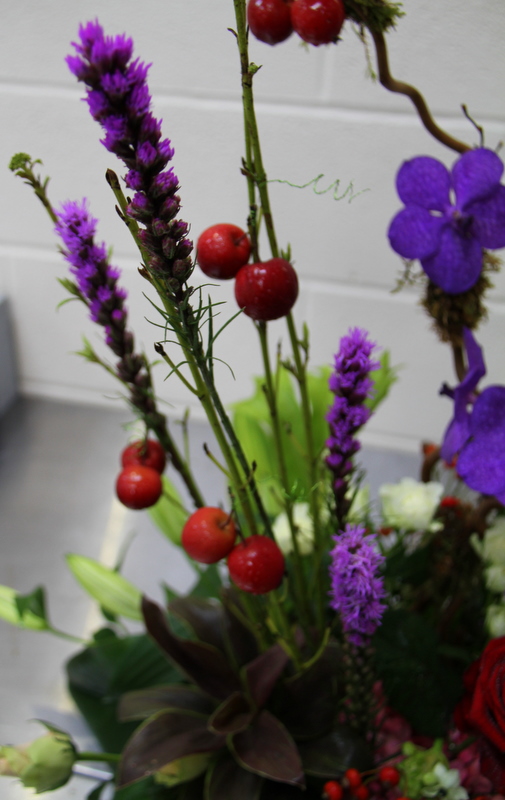 Deep Purple Purple & Ruby Red Romantic Flower Design Arrangement