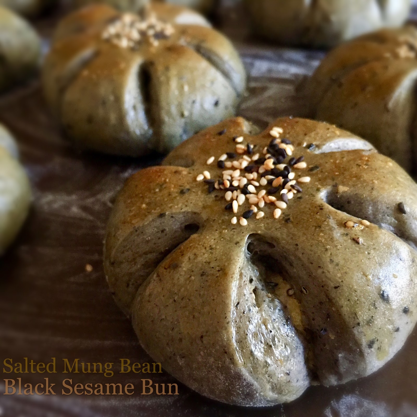 My Mind Patch: Salted Mung Bean Paste - Black Sesame Bun