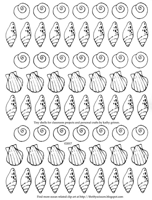 Tiny sea shells for games, crafts, and counting books | Thrifty Scissors