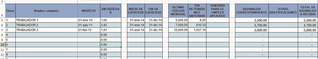Calculadora de Aguinaldo 2016 en excel - Calculos Contables