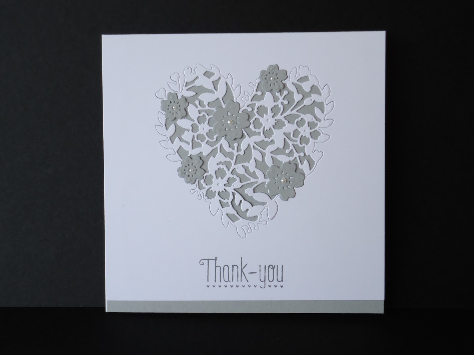 Eve Marie Makes: Stampin' Up! Bloomin' Heart Thinlits Die - CAS Card