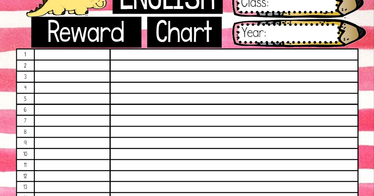 teacherfiera.com: ENGLISH REWARD CHART