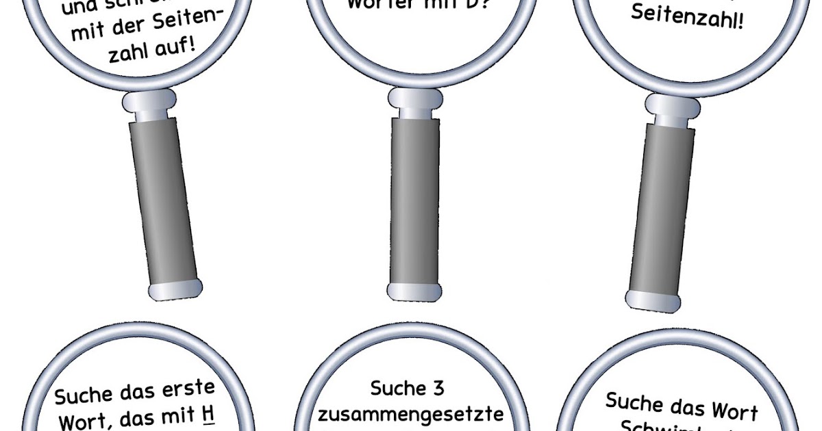 Grundschultante: Wörterbuch-Lupen