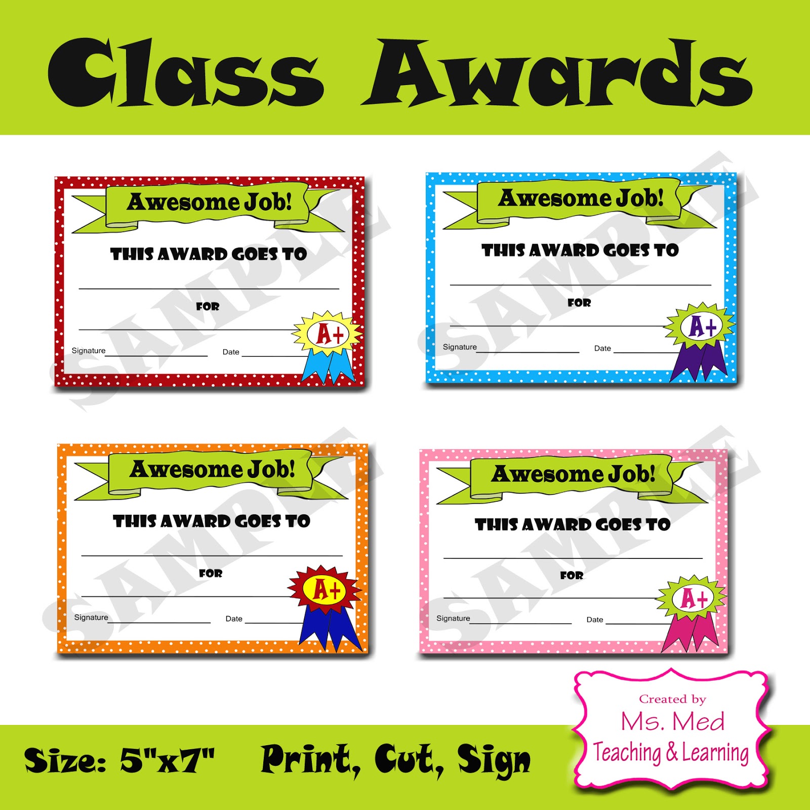 Mis 2 Manos: Made by My Hands: Student Awards Back to School Awesome ...
