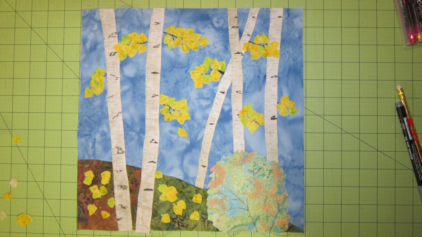 Just Quilt It: Tutorial for an Aspen Landscape Block