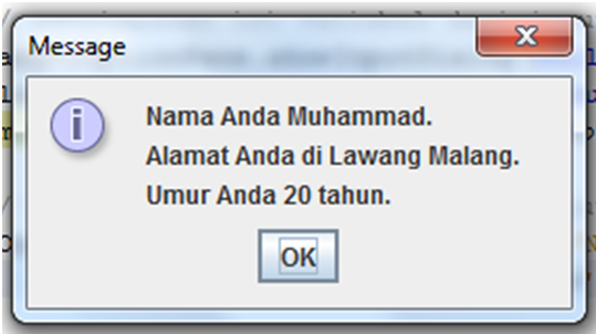 Input GUI | JOptionPane ~ Materi Java Pemula