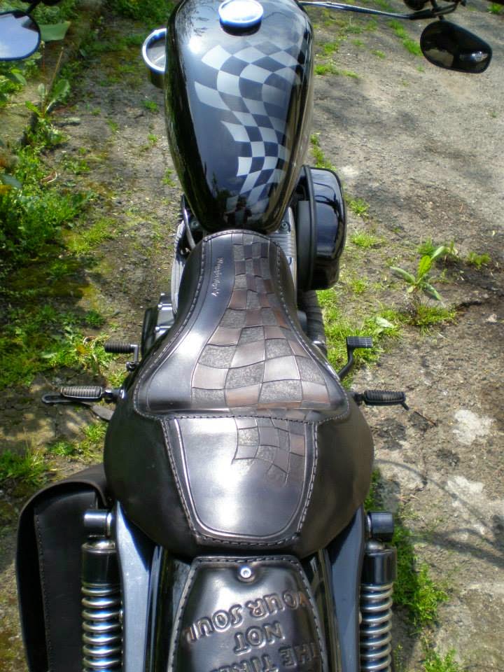 Just A Car Guy: cool tooled hand made leather seats and sidebags by ...