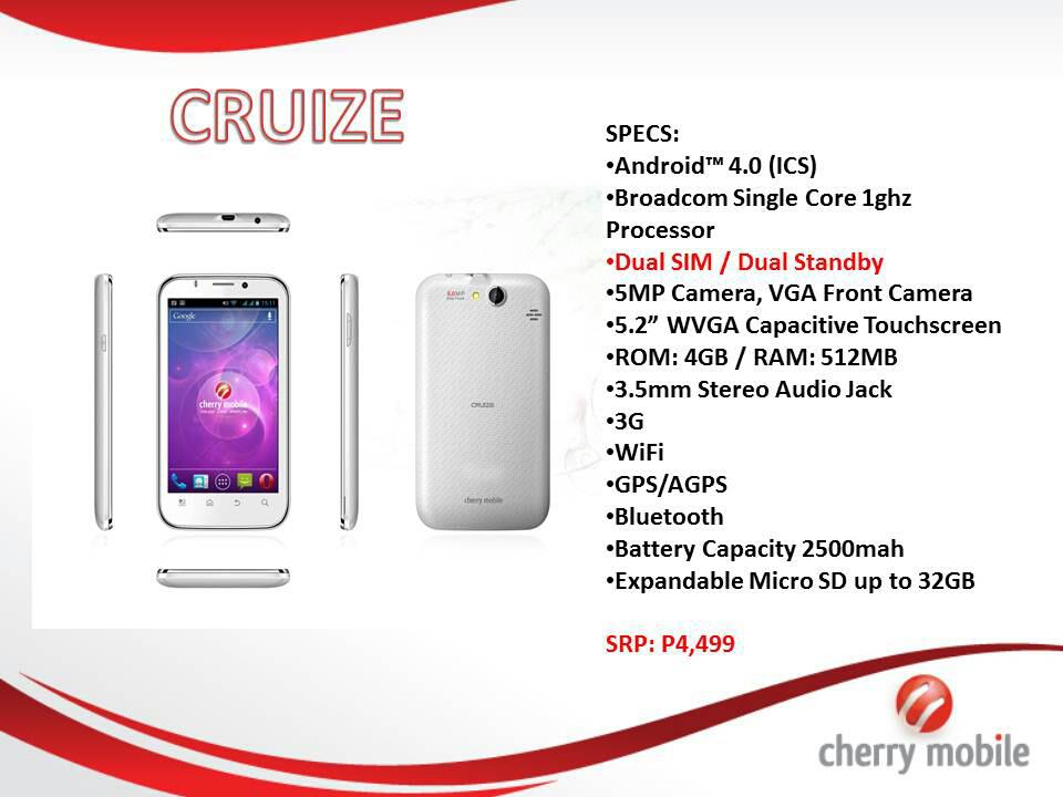 Cherry Mobile Cruize announced: 5.2-inch WVGA display, 1GHz CPU, 5MP ...