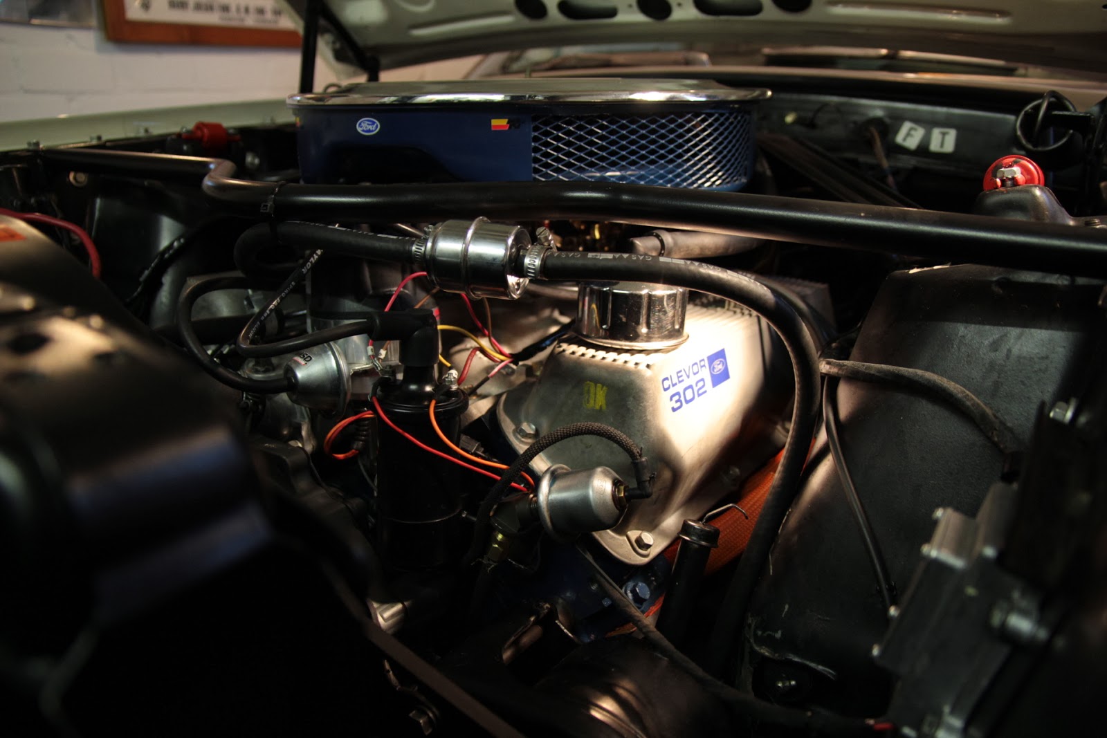 1970 Mustang Plain Jane Sleeper: The New Engine bay