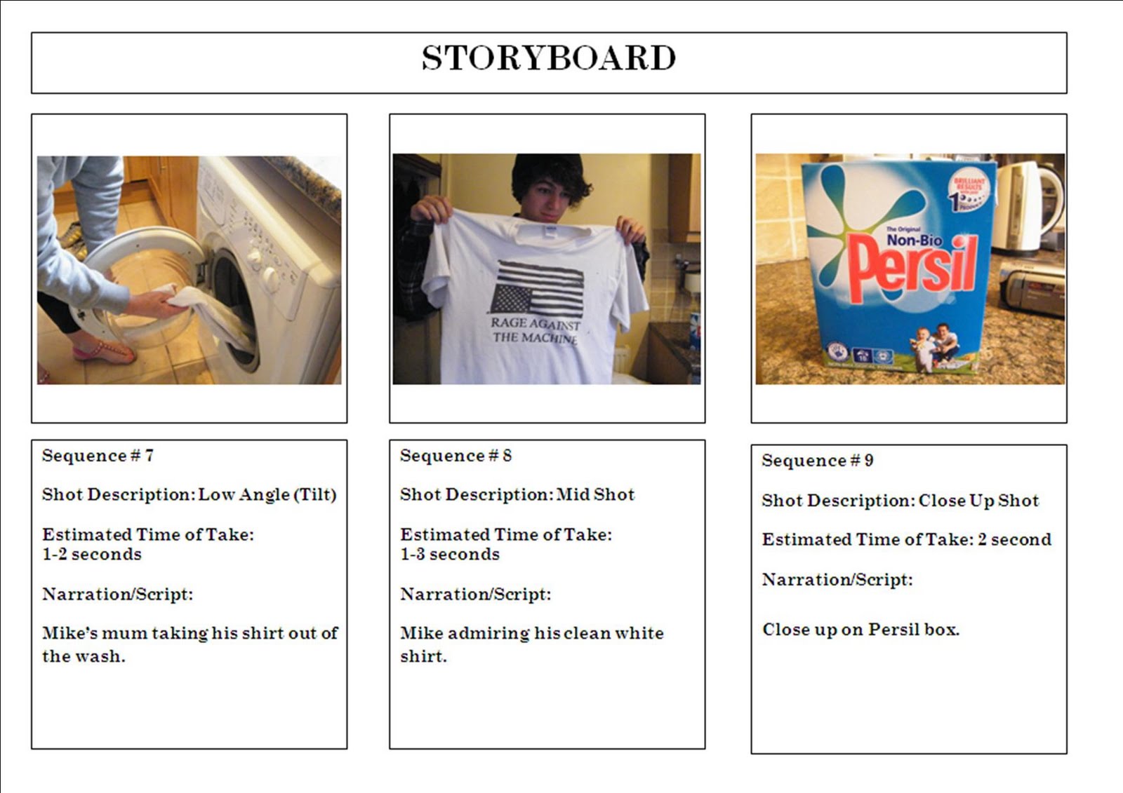 Rebel Productions: 1st Persil Advert Digital Storyboards