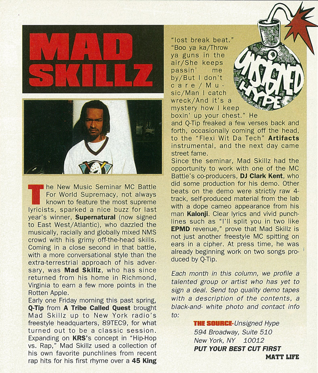 HipHop-TheGoldenEra: Unsigned Hype : Mad Skillz HipHop-TheGoldenEra: Unsigned Hype : Mad Skillz