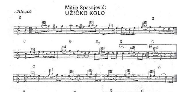 NOTE | DOMACE & STRANE: UZICKO KOLO AKORDI NOTE