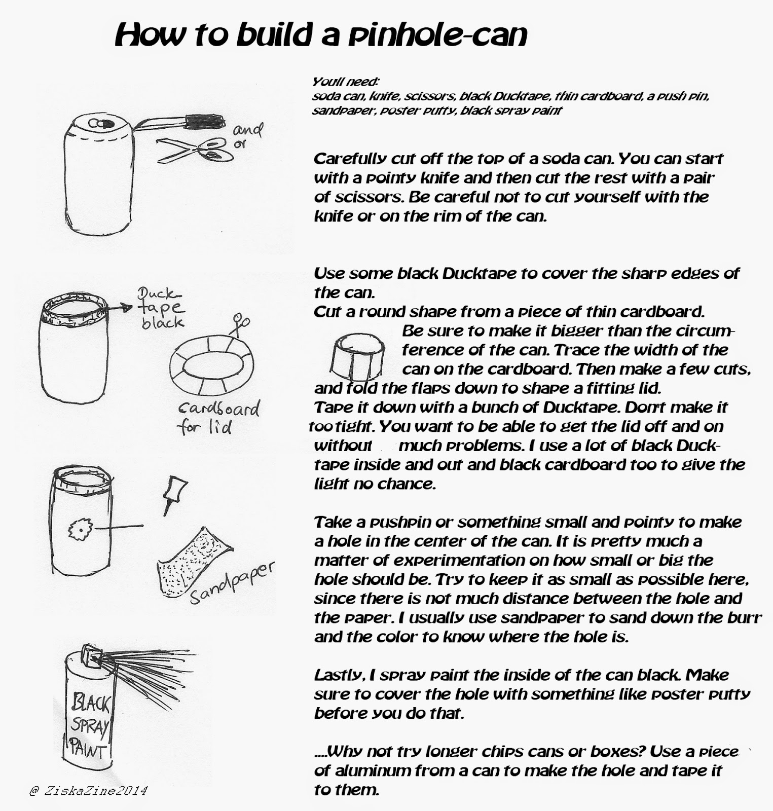 Ziska Zine: Photoanalog: Pinhole