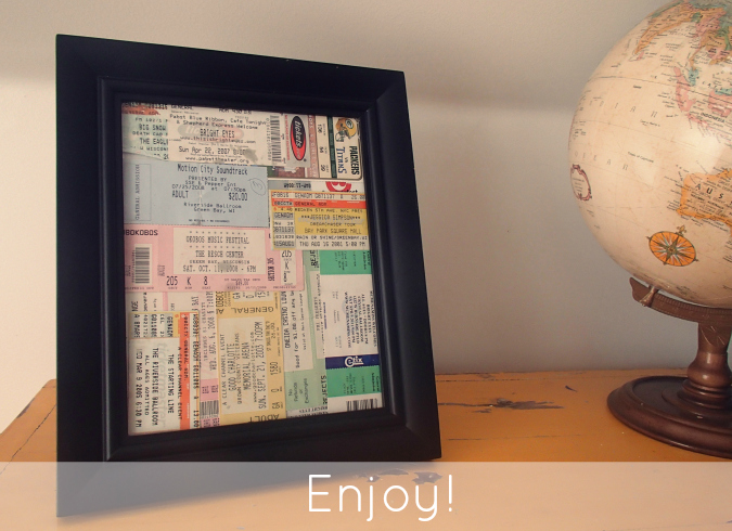 Eloquent Sticks and Stones: DIY // Ticket Stub Art