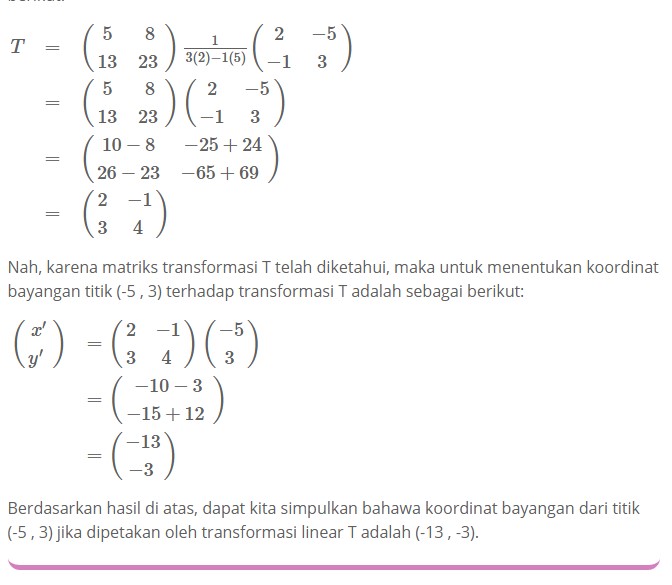 Transformasi Titik Menggunakan Matriks - Jegeristik