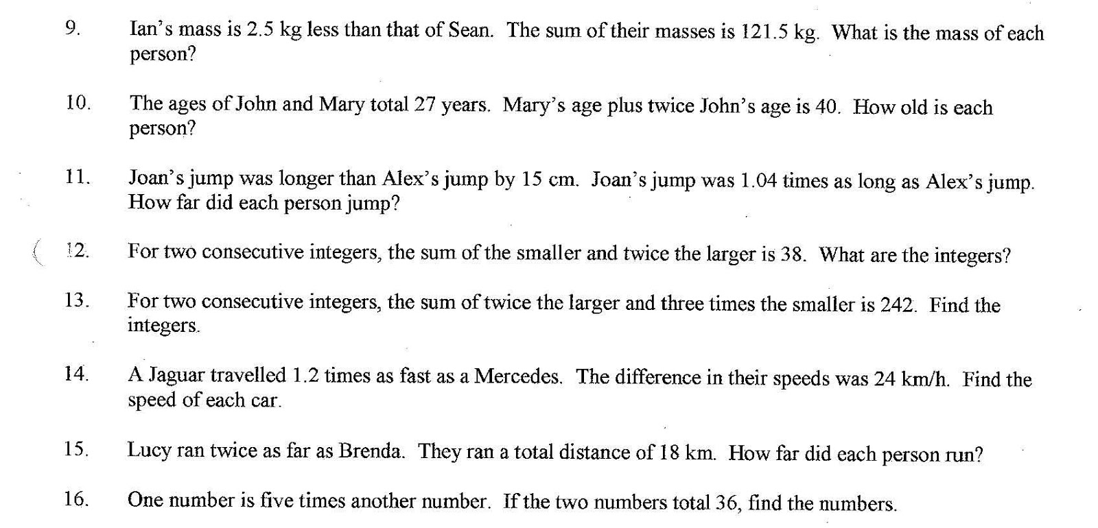 Grade 9 Academic Mathematics Class 2017 2018 Word Problems Part 2 grade-9-academic-mathematics-class-2017-2018-word-problems-part-2