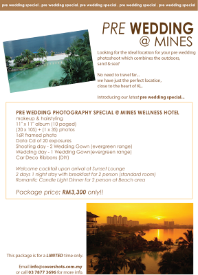 Covershots Weddings: PROMO: Pre Wedding Photography @ Mines Wellness Hotel