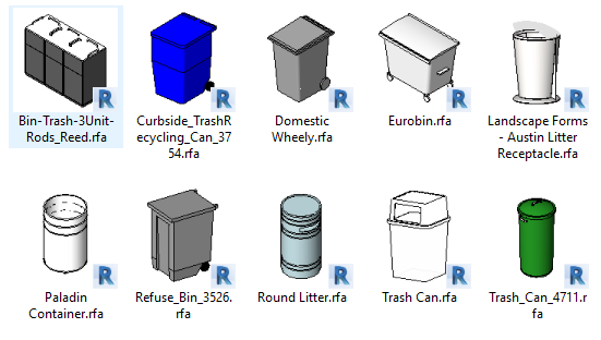 Thư Viện Thùng Rác ( Recycle Bin ) - File Revit ~ Library Architecture