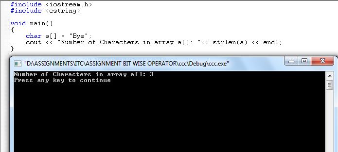 C++: How to tell Number of Characters in String in C++?
