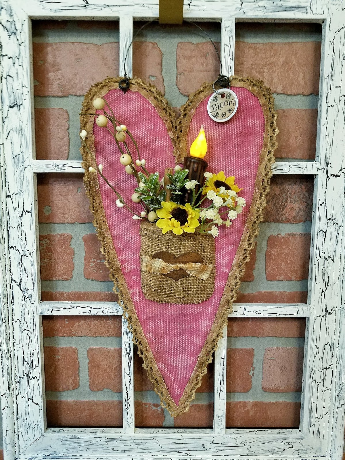 Cinnamonberry Lane Primitives: Primitive Summer Bloom Heart Wall Pocket ...