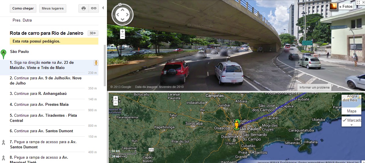 Onde Fica: Trajeto de destino pelo Street View