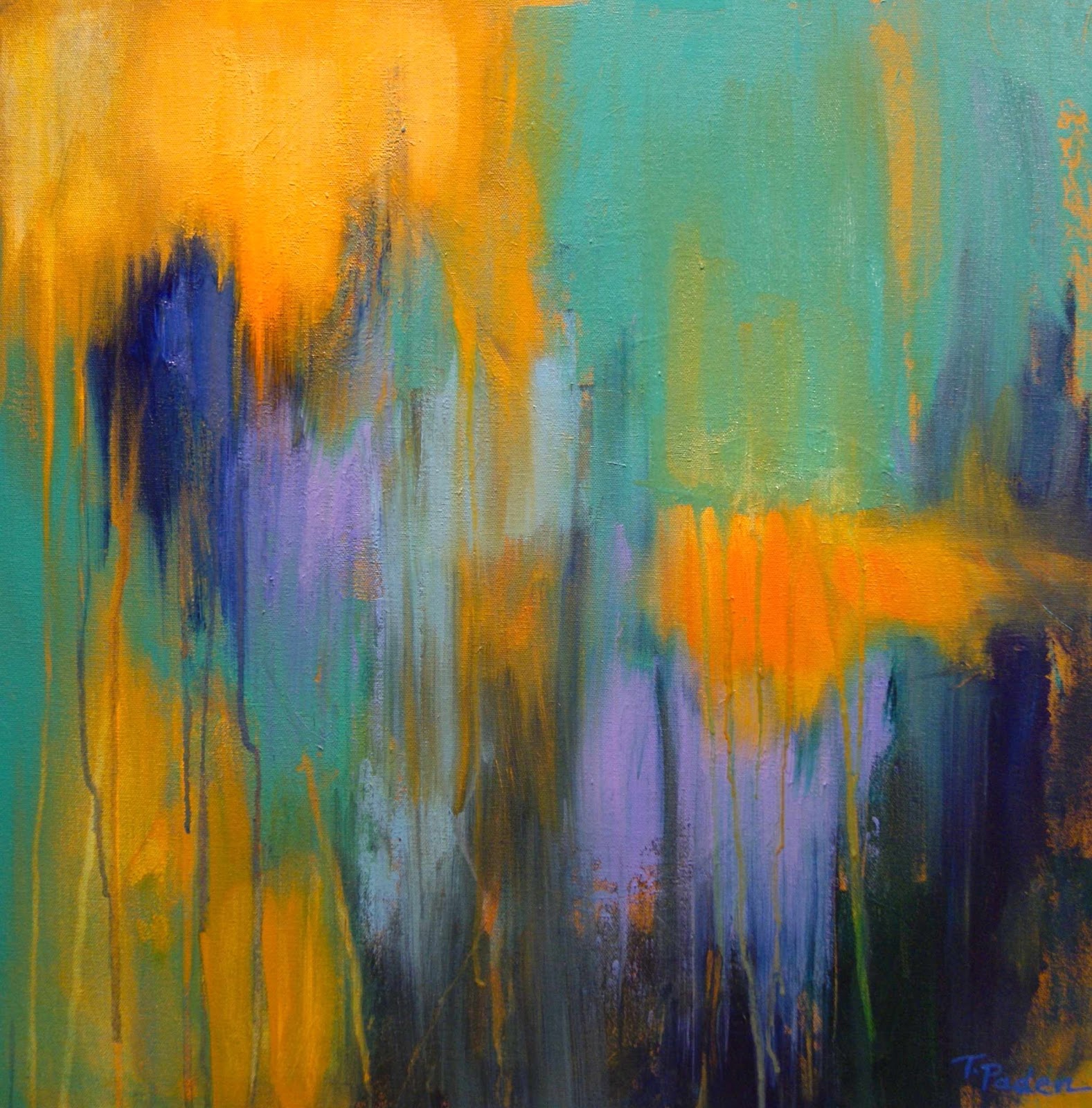 Original Abstract Painting, Daylight Dawning by Theresa Paden