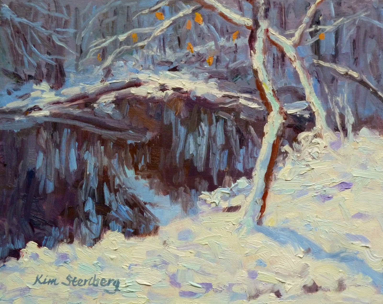 Kim Stenberg's Painting Journal: "Last Leaves" (oil on linen; 8" x 10 ...