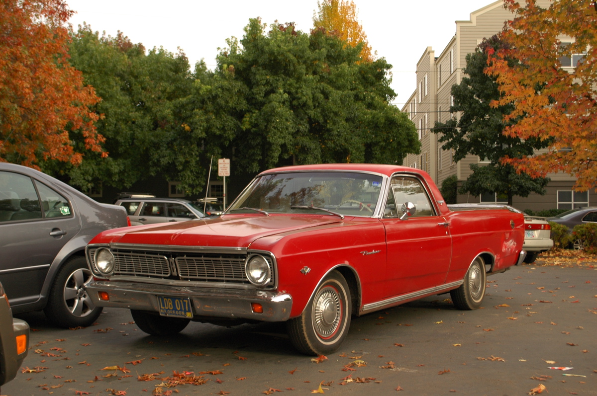 OLD PARKED CARS.: 1966 Ford Ranchero.