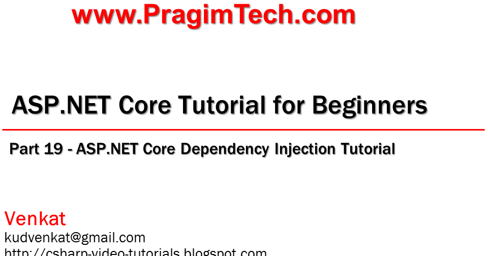 Sql Server Net And C Video Tutorial Aspnet Core Dependency Injection Tutorial Slides