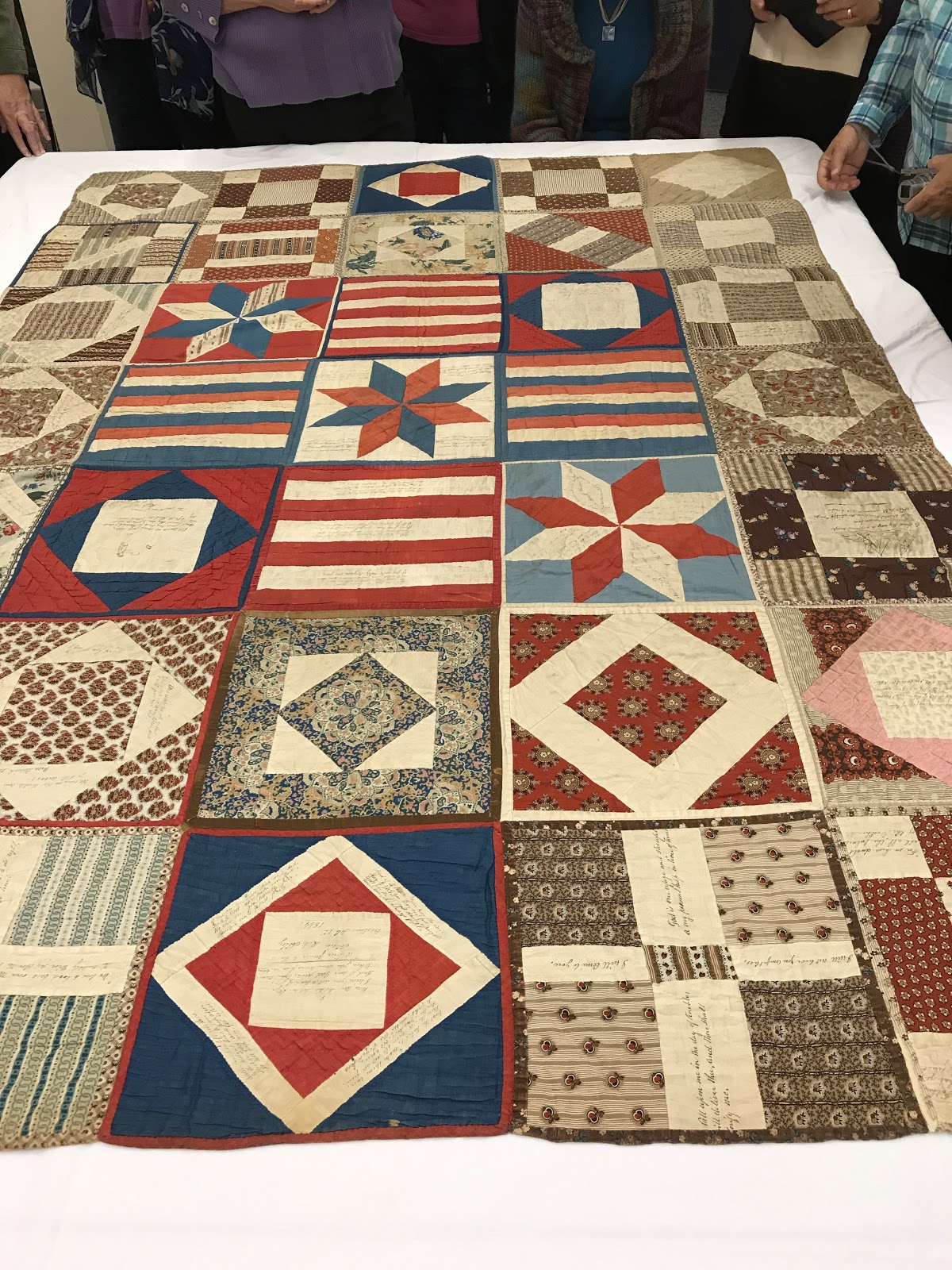 Textile Time Travels: Dated 1864 Civil War Antique Quilt Potholder Quilt