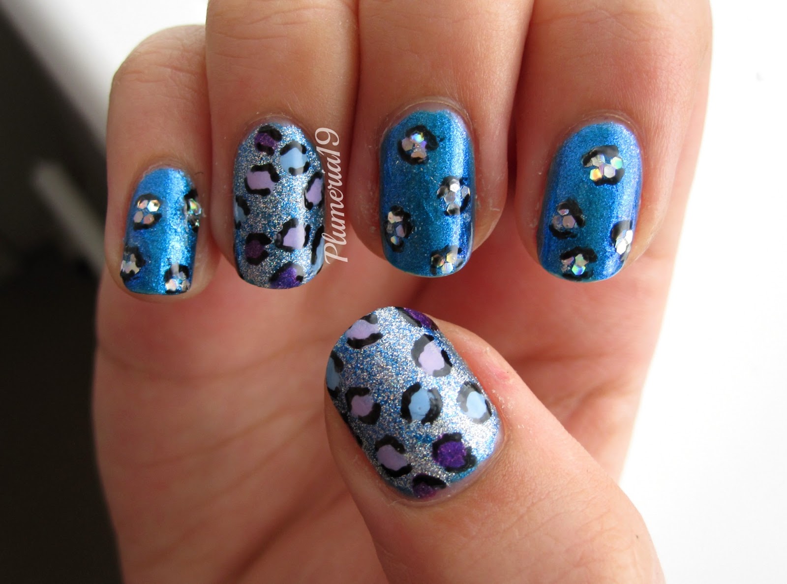 PlumeriaPainted: Blue Bling Leopard Print